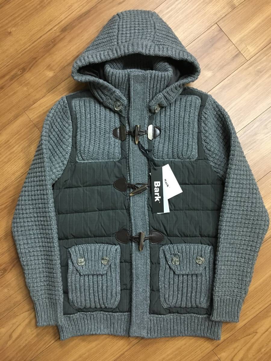 極美下げ札付き BARK SHORT DUFFLE 42B8008 251 GREY バーク ショートダッフル コート ダウン 切替 コンビ ...