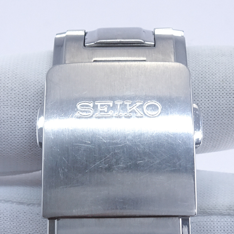 1円 セイコー SEIKO キネティック メンズ 腕時計 ウォッチ 5M54-0AA0 オートクォーツ SS ブラック 黒文字盤 デイデイト ...