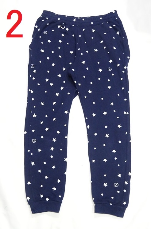 uniform experiment 17AW STAR SWEAT PIB PANT サイズ2 M ネイビー スター柄 Used UE ...