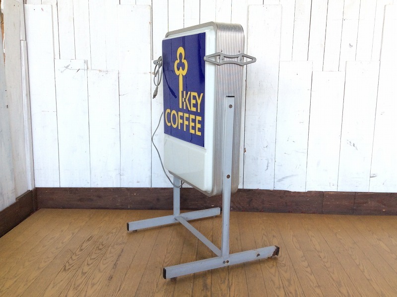 飲食店舗用品/KEY COFFEE/キーコーヒー/喫茶店看板/両面看板/電飾看板/電光看板/電灯看板/H100cm×56cm×18cm/点灯可 什器宣伝広告(置型、自立看板)｜売買された ...