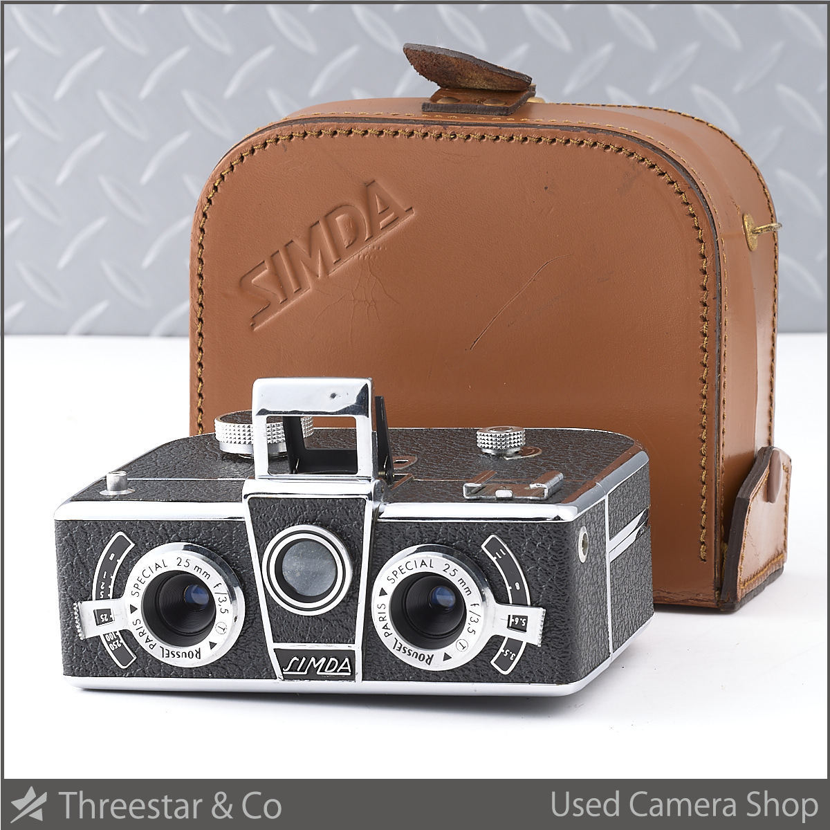 1円～ PANORASCOPE SIMDA 希少 珍品 フランス製 ステレオカメラ Roussel 25mm 1:3.5 ジャンク扱いにて ...