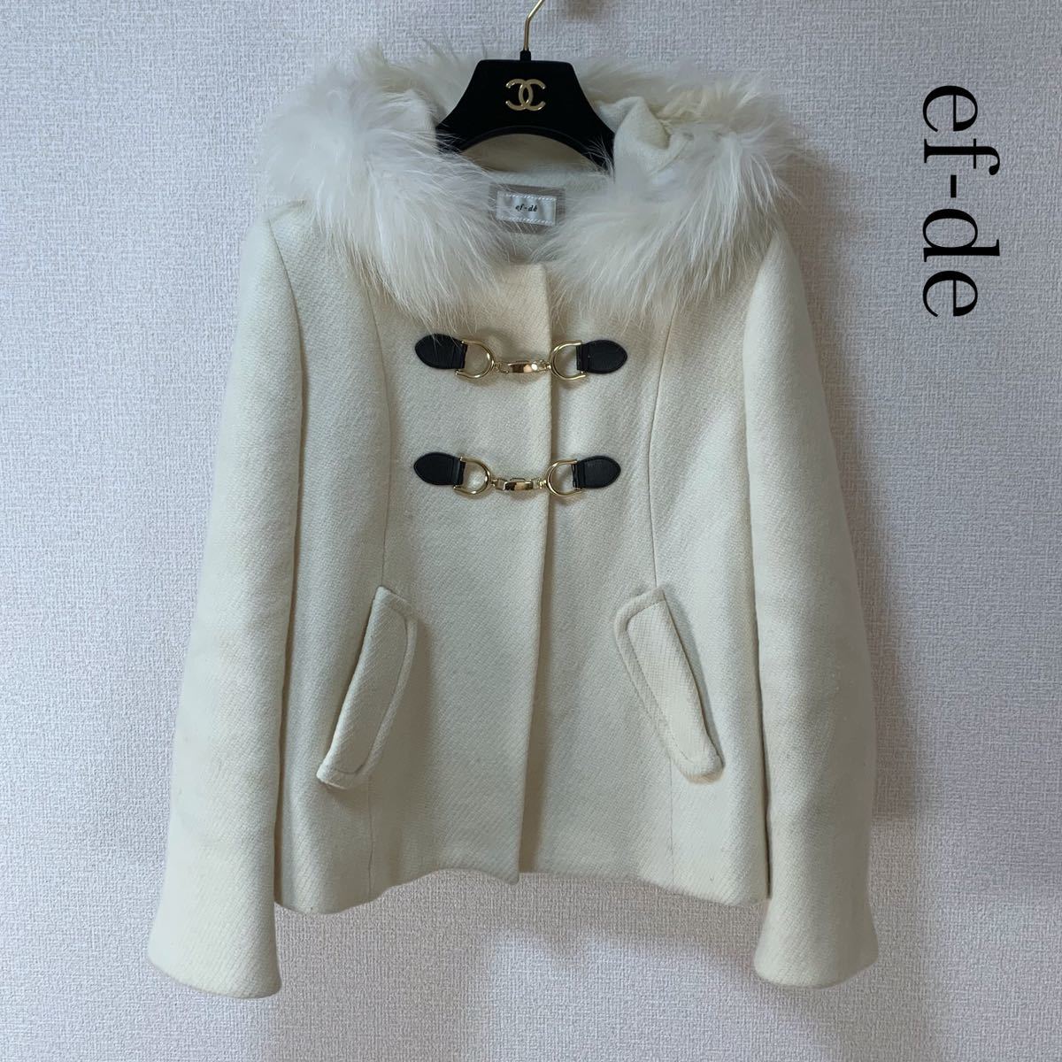 清楚 アンゴラ混 ef-de エフデ ダッフルコート ラクーンファー(コート)｜売買されたオークション情報、yahooの商品情報をアーカイブ ...