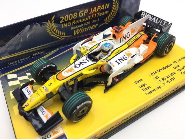 ミニチャンプス 1/43 RENAULT R28 WINNER FUJI ING 5 ホワイト×オレンジ/現状渡し まとめて取引 同梱不可 ...