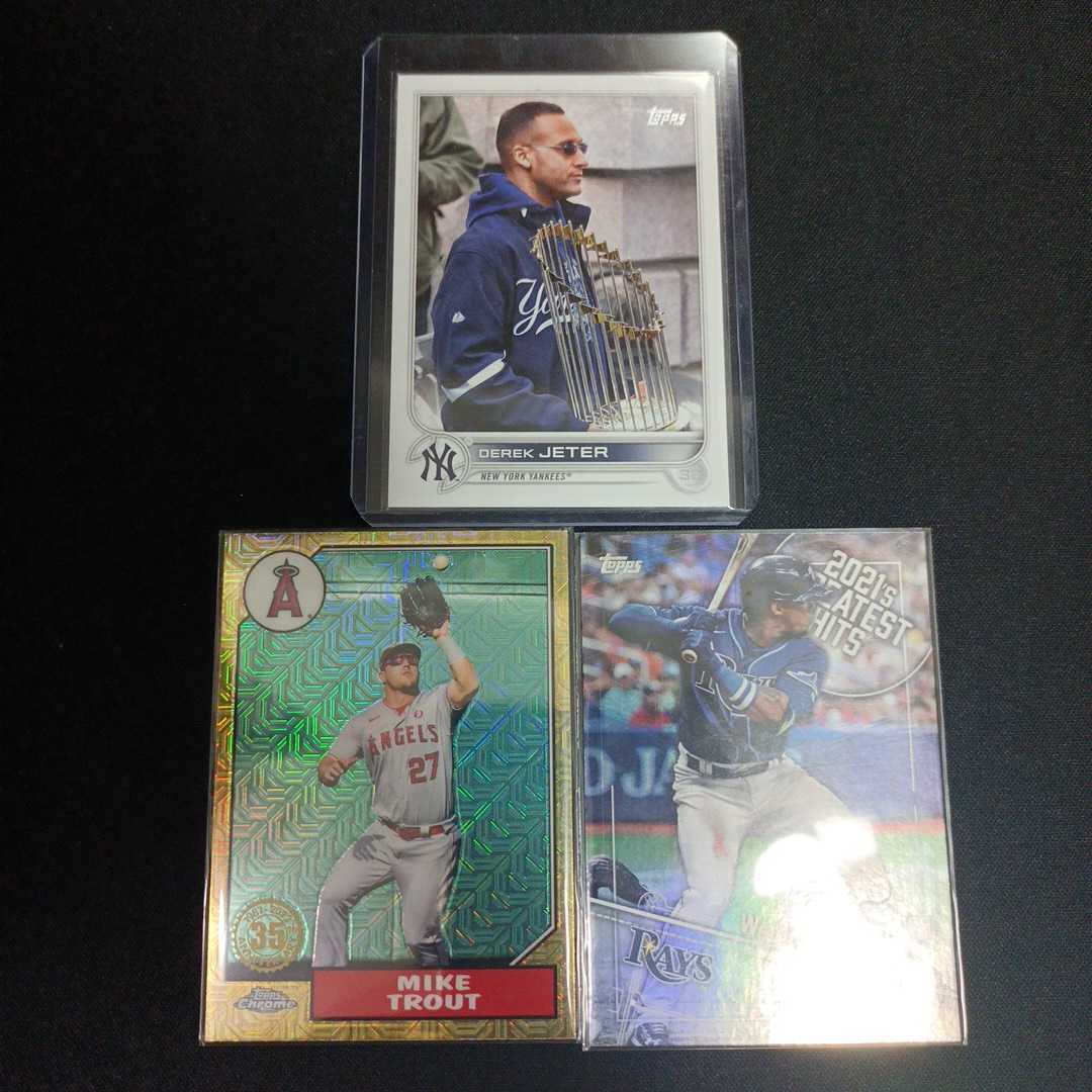 ショートプリント topps series 1 derek jeter sp wander franco RC inserts mike ...