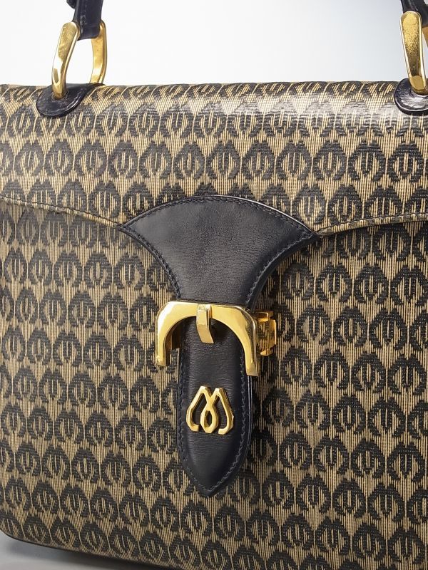 SGJ2155 MORABITO/モラビト PVC×レザー ショルダーバッグ/フラップ/肩掛け 鞄 ネイビー×ベージュ系 vintage ...