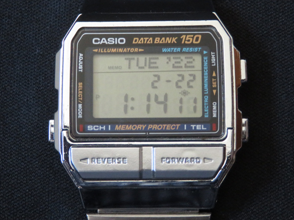 Y7645s CASIO カシオ 1479 DATA BANK 150 DB-1500 腕時計 稼働品/チープカシオ データバンク シルバー ...