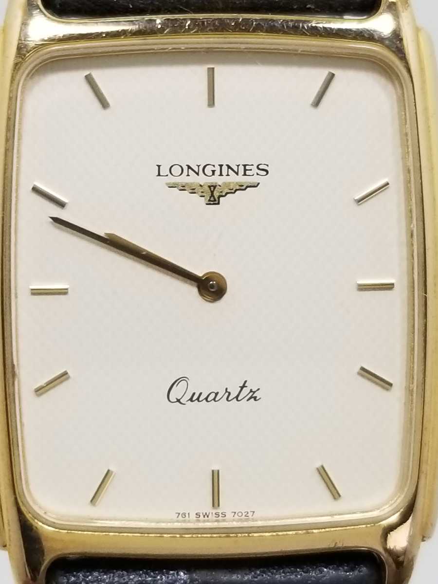 LONGINES ロンジン スクエア クォーツ 761 7027 2針式 ゴールド メンズ 腕時計(ロンジン)｜売買されたオークション情報 ...