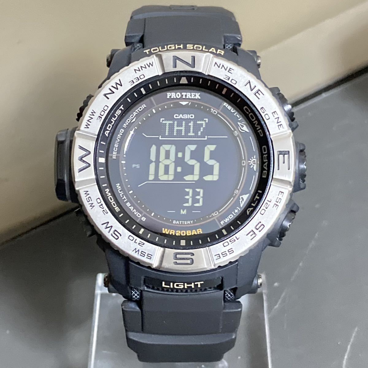 極 箱説タグ付PROTREK PRW-3510-1JF タフソーラー 電波受信 電波ソーラー マルチバンド6 STN液晶モデル トリプルセンサ ...