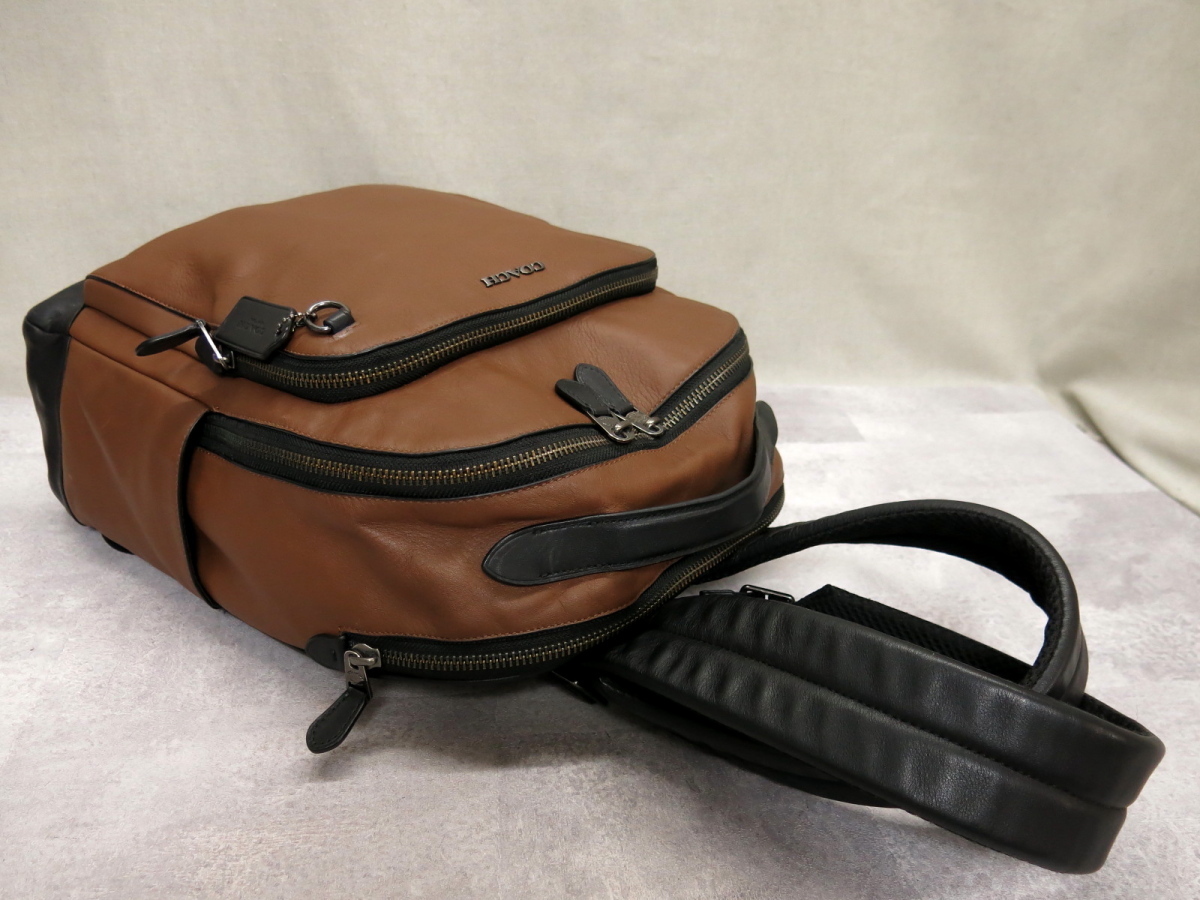 超 COACH コーチ 89939 グラハム バックパック スムース レザー 本革 リュック サック キャメル 茶 黒 バイカラー A4 Js2564(男性用)｜売買されたオークション情報 ...