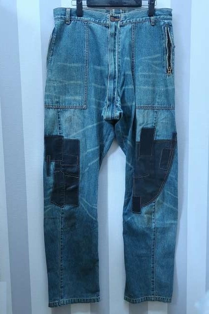3-4571/ミハラヤスヒロ レザーパッチワークデニム MIHARA YASUHIRO(ボトムス)｜売買されたオークション情報、yahooの商品情報をアーカイブ公開 - オークファン ...