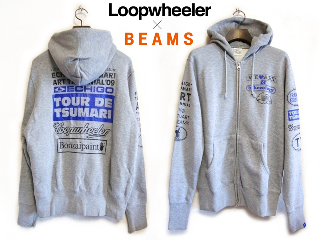 Bonzaipaint BEAMS LOOPWHEELERコラボ ジップアップ プリント パーカSグレーメランジ日本製バンザイペイント別注アートART越後スウェット(パーカ)｜売買された ...
