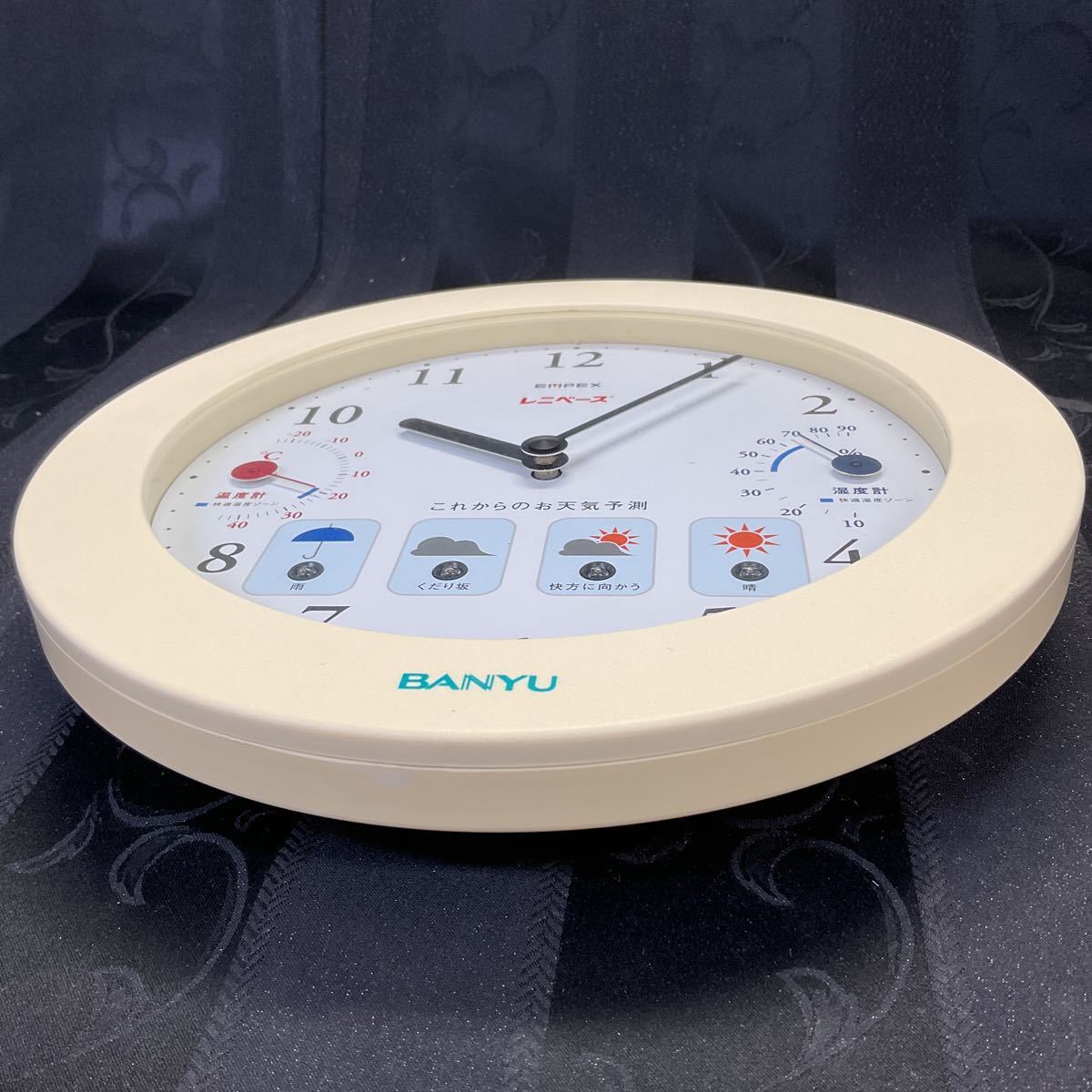 EMPEX 掛け時計 BANYU 温度計 湿度計 天気予測 4段階 レニベース 15周年記念 B2-2④ 0615(アナログ)｜売買されたオークション情報、yahooの商品情報をアーカイブ公開 ...