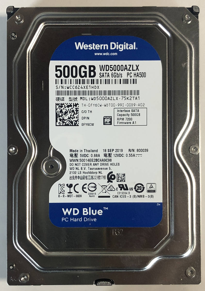 #1012 3.5インチ ウエスタンデジタル内蔵ハードドライブ WDC WD5000AZLX-75K2TA1 500.1(500GB～)｜売買 ...