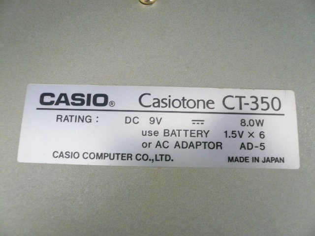 ELE-80115-47 CASIO カシオ Casiotone カシオトーン キーボード CT-350(カシオ)｜売買されたオークション情報 ...