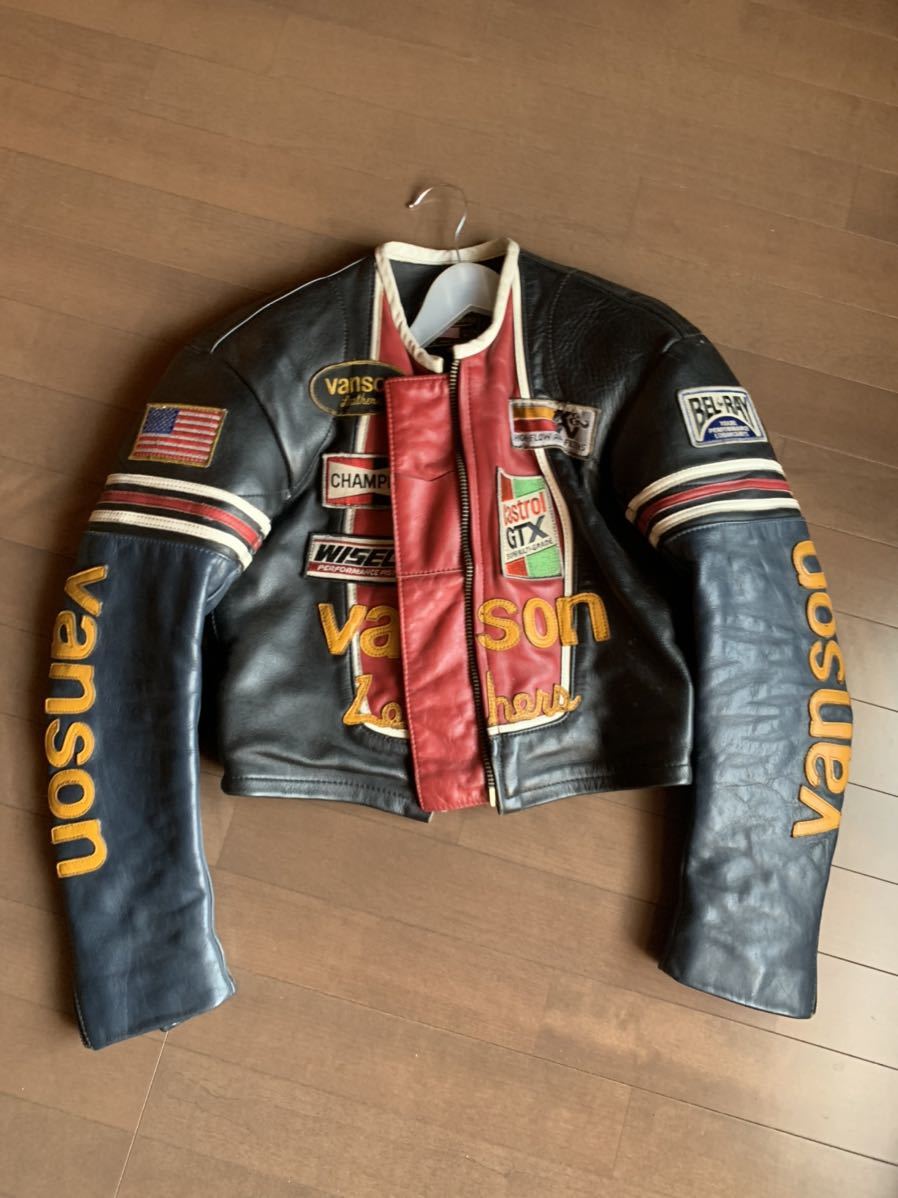 Vanson ワンスター シングル ライダースジャケット レザージャケット38 革ジャン ジャンパー バンソンUSA製 シングルライダース ビンテージ(ライダースジャケット)｜売買された ...