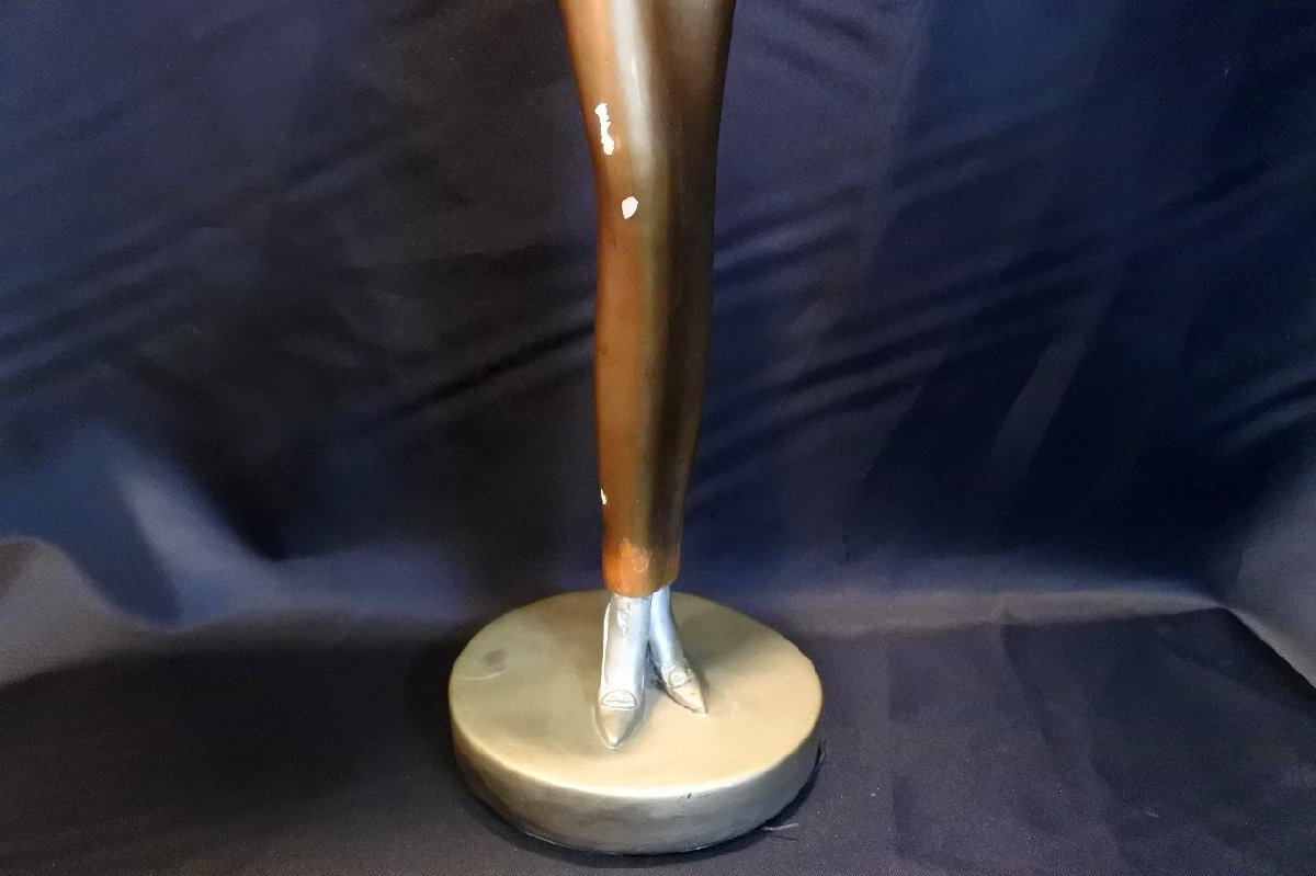 カナダ製 AUSTIN PROD INC 1987 FISHER ブロンズ像 金属製 約:高さ63cm 3.5kg 女性 置物 アート ...