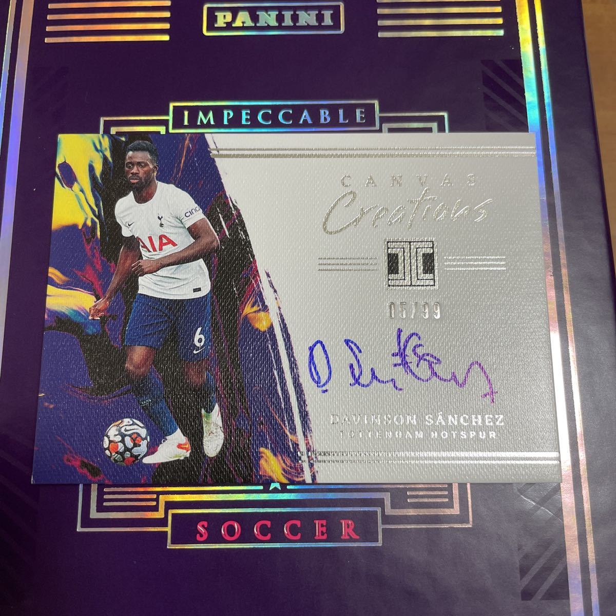 Panini impeccable soccer 2021-22 Tottenham hotspur Davinson Sanchez 5/ ...