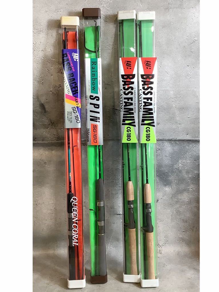 K12岡/ BASS FAMILY CG-180 BASS RACER SG-180 レインボースピンSG-180 バス釣り竿 カーボンルアー ...
