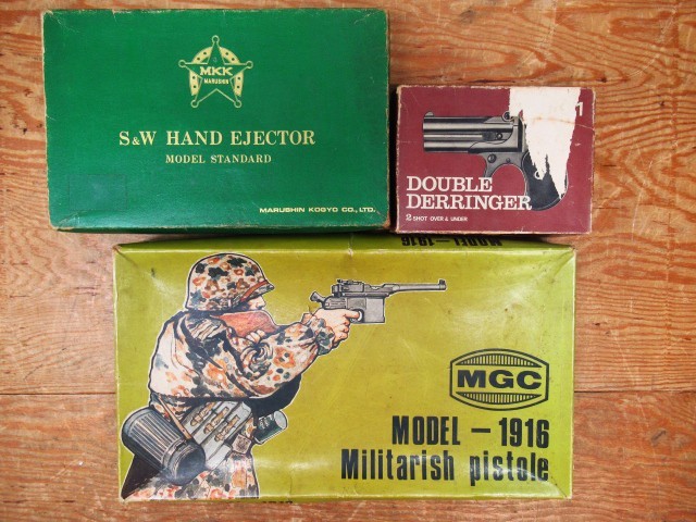 箱のみ3点セット ハドソン ダブルデリンジャー マルシン S＆W HAND EJECTOR MGC MODEL-1916 MILITARISH ...