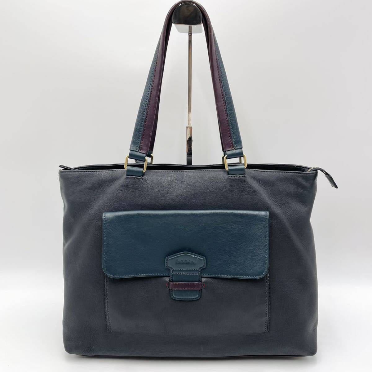 1円 ポールスミス ビジネスバッグ ネイビー マルチストライプ 本革 レザー PaulSmith トートバッグ メンズ 大容量 2way ワンショルダー(かばん、バッグ)｜売買された ...