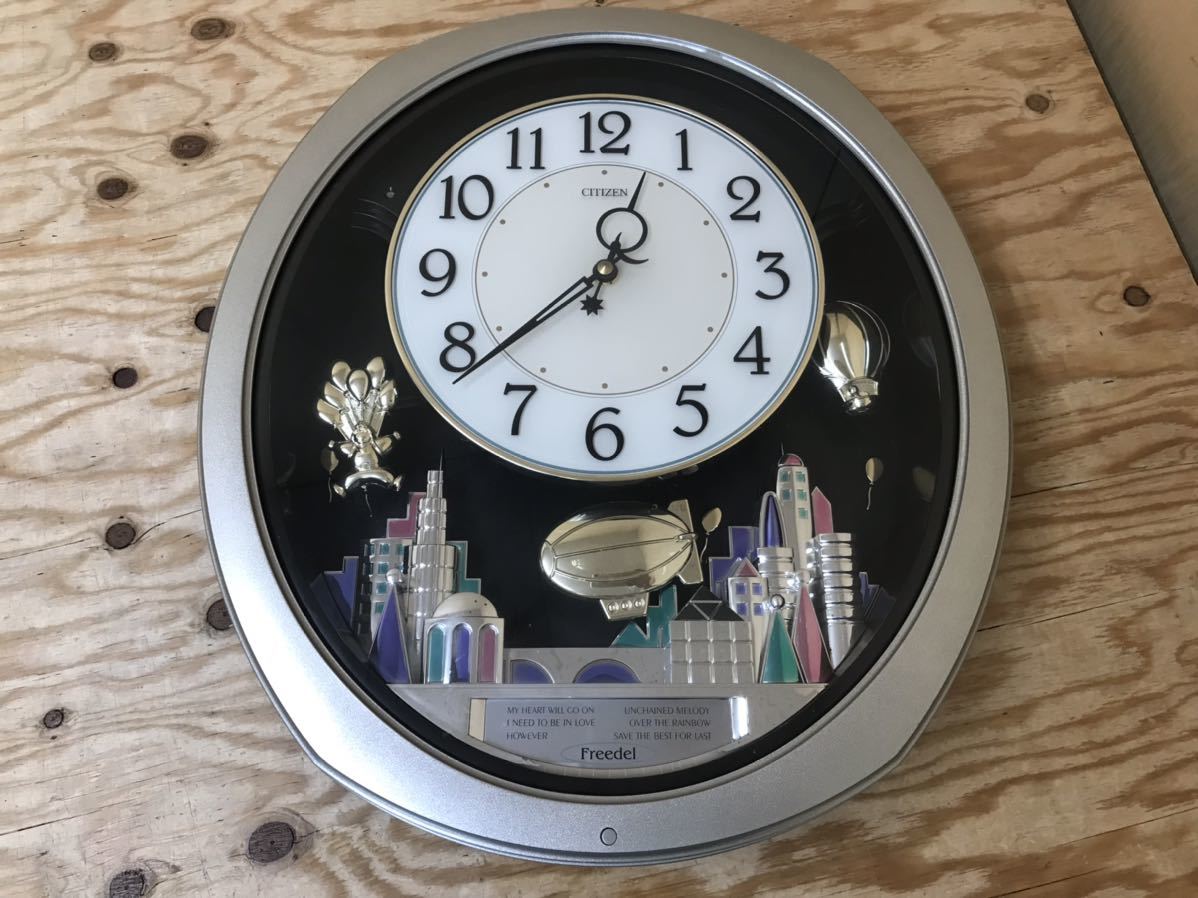 m/2 100 Freedel CITIZEN 掛時計 リズム時計 壁掛け 6曲 4MH763 内部汚れあり 電池付属なし キズや汚れ多め ...