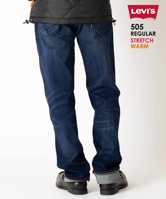 タグ付き/1 2点 Levi'sリーバイス 505 レギュラーストレート優れた保温性を備えたWARMデニム/005052397/31 ...