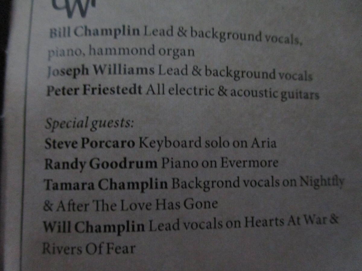 CHAMPLIN WILLIAMS FRIESTEDT S.T. ’16 AOR Steve Porcaro Randy Goodrum ...