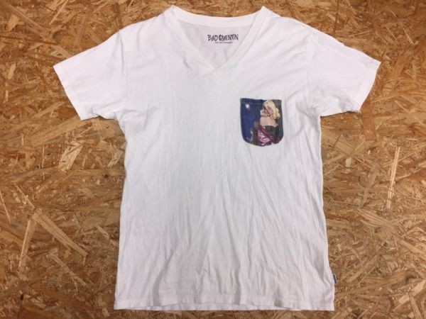 BAD QUENTIN バッドクエンティン レトロ古着 ストリート 半袖Tシャツ メンズ Vネック 胸ポケット付き S 白(無地)｜売買された ...