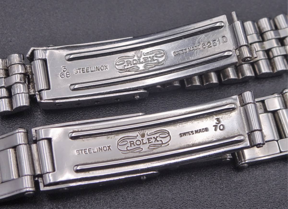 1円 ROLEX ロレックス 純正 リベットブレス 7204 FF66 巻きジュビリーブレス 6251D FF68 2点セット 取付幅約 ...