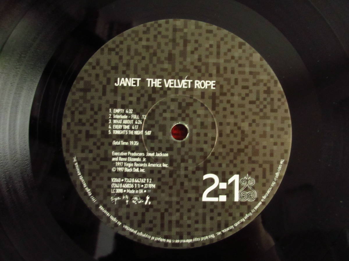 オリジナル / LP / Janet Jackson / ジャネット ジャクソン / The Velvet Rope / Virgin ...
