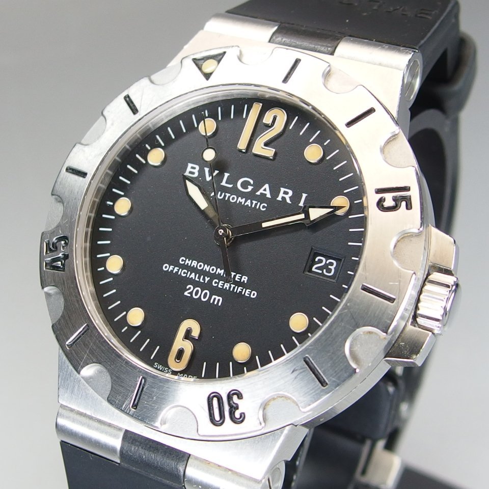 機械式 クロノメーター BVLGARI Diagono ディアゴノ スクーバ Ref.SD38S 自動巻 SSxラバー デイト メンズ 腕時計 19227(ディアゴノ)｜売買されたオークション ...