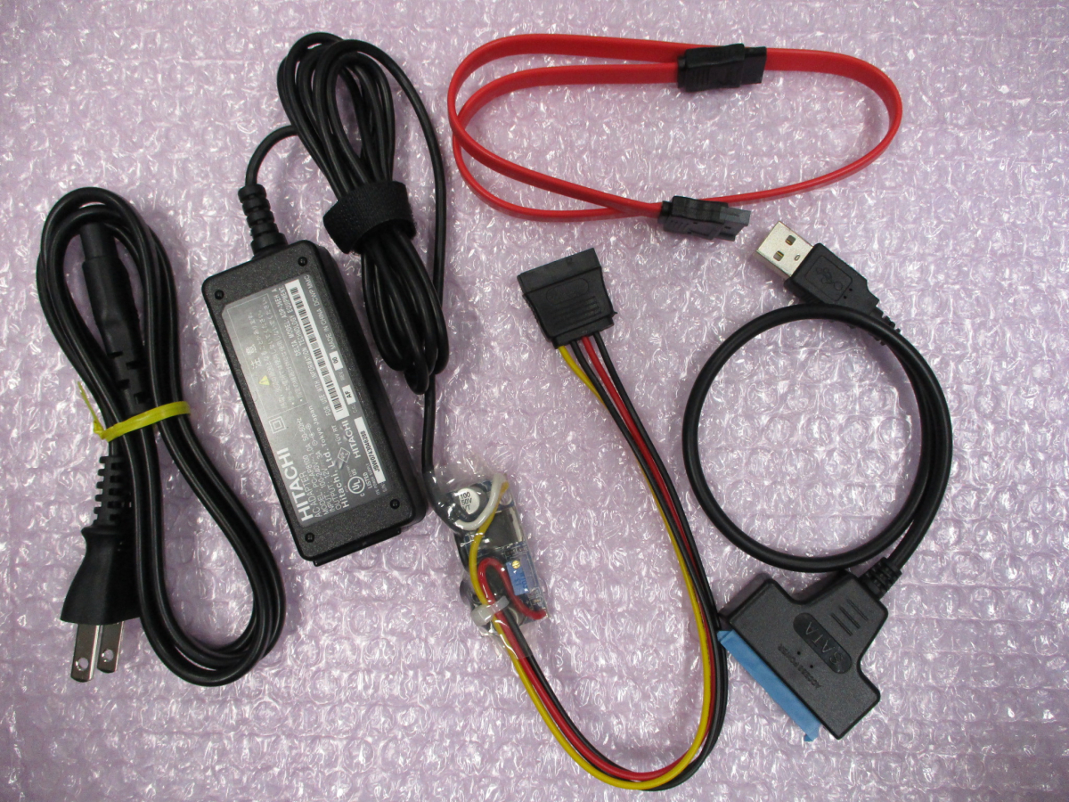 SATA HDD POWER +5V +12V 外部電源 SATA- USB3.0変換接続アダプタ セット 送料185円 #4(750GB ...