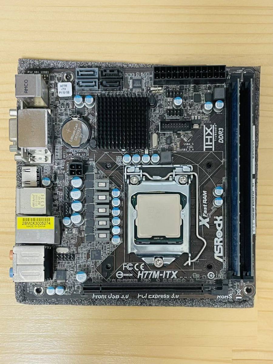 ASRock H77M-ITX Core i7-2700K メモリ4GB x2 Mini-ITXマザーボード LGA1155 バックパネル I ...