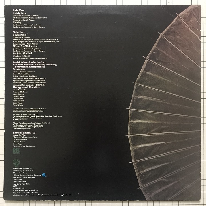 VENUS DODSON Night Rider US original LP '79年 Shining It's My Turn Patrick Adams Leroy Burgess NY ...