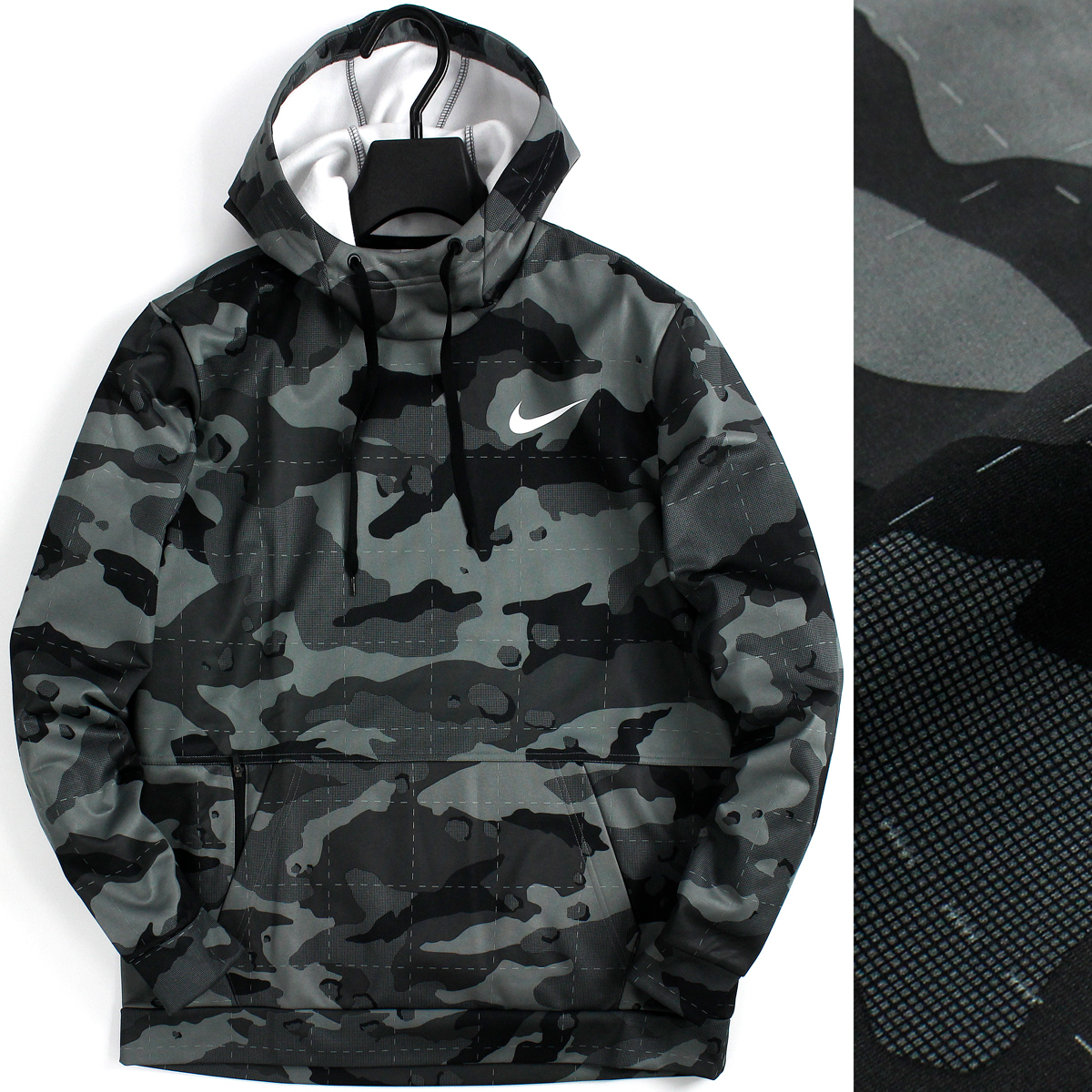 ナイキ Therma-FIT 裏起毛 プルオーバー XL 秋冬 NIKE フリース パーカー カモ柄 メンズ フーディ スポーツ ジップ ...