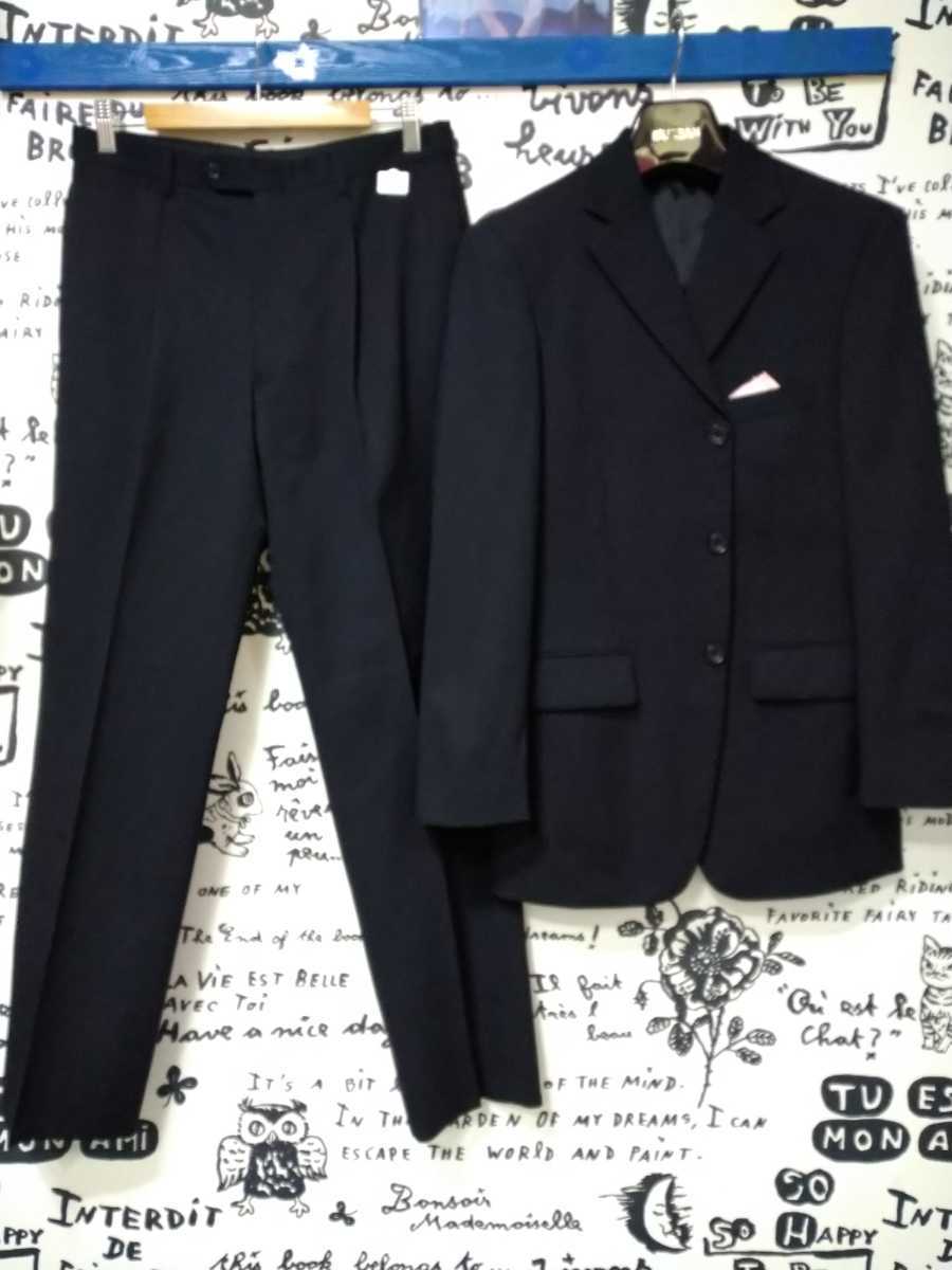 LES MUES AOKI 合物ウールマークスーツ3Bサイドベンツ1タック/A5≒実寸94-80-170~4程/濃紺無地/携帯ポケ ペンポケ/帯下コインポケ(Lサイズ)｜売買されたオークション ...