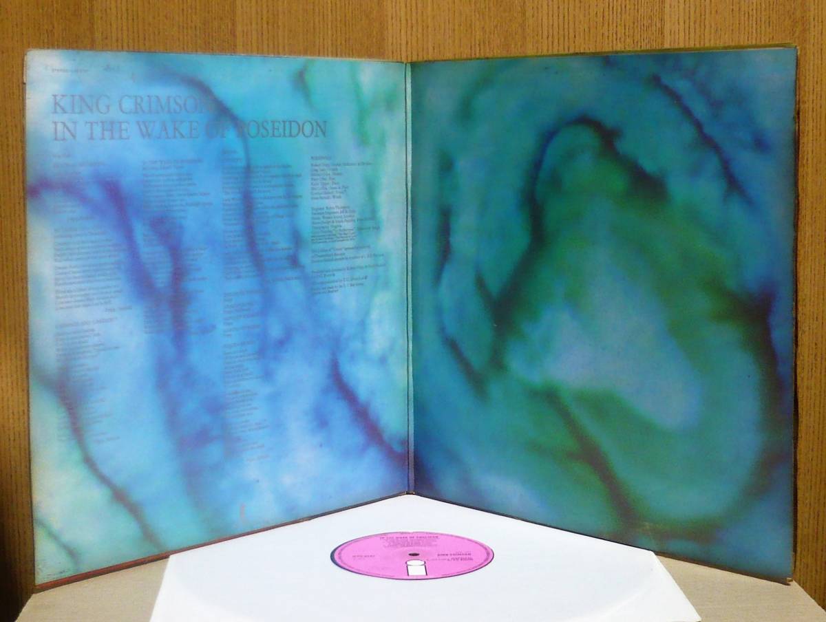 英LP KING CRIMSON／In The Wake Of Poseidon Pink Island Label MAT:A2/B2 テクスチャージャケ PRINTED BY E.J ...