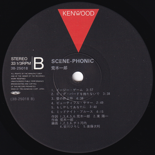 帯付LP 荒木一郎 Scene-Phonic 映画 TVドラマ主題歌 CM イメージソングを歌う チト河内 後藤次利 ICHIRO ARAKI あしたのジョー2 武藤義(その他)｜売買された ...