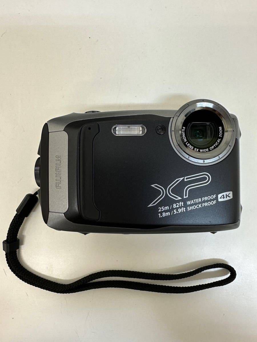 ST1206 FUJIFILM FinePix XP140 ポーチ付き 富士フイルム デジタルカメラ 4K 充電器付き ダークシルバー 防水 ...