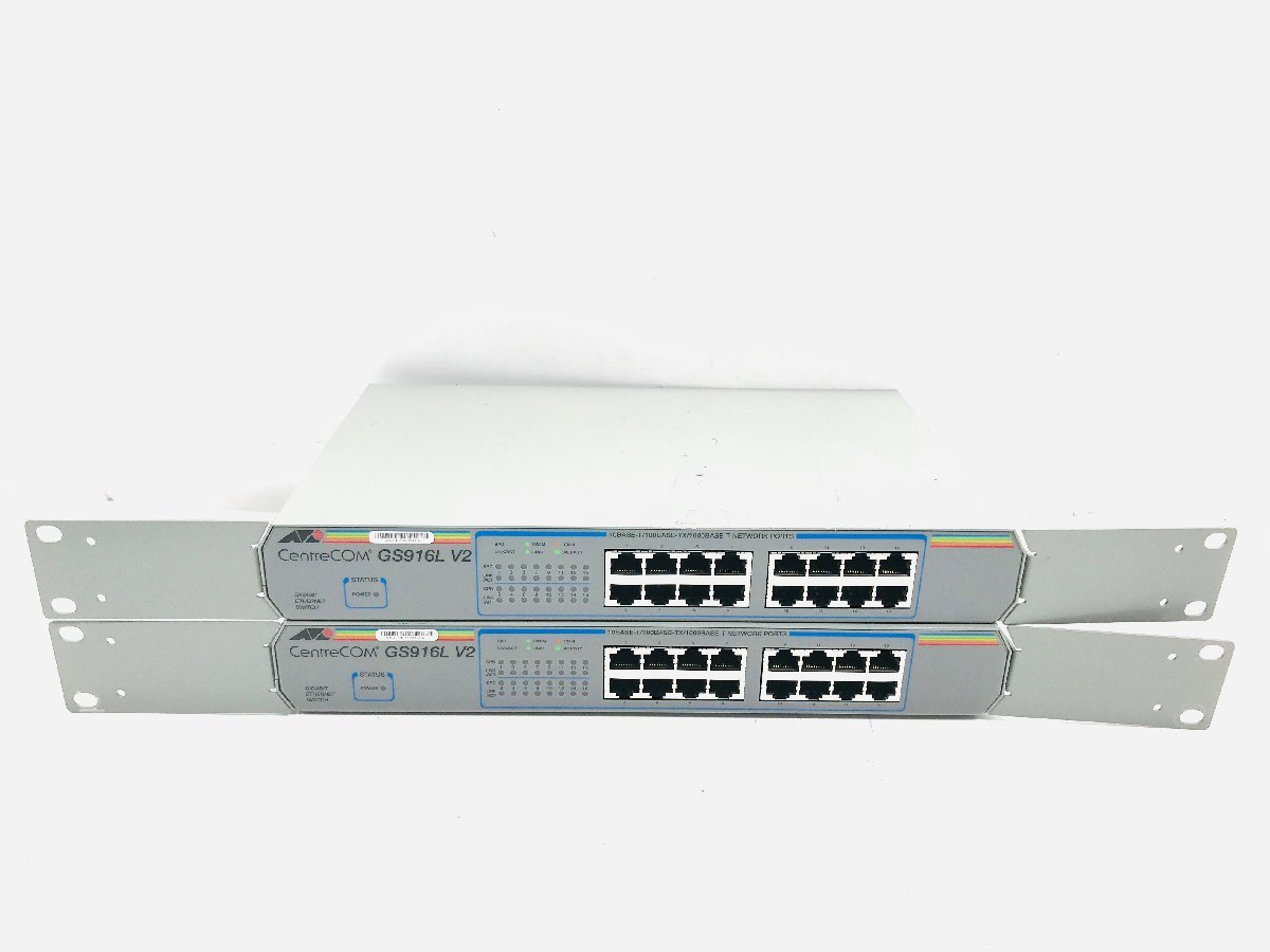 Allide Telesis CenterCOM GS916L V2 1000BASE-T 16ポート ギガビット スイッチング ハブ 2台 ...