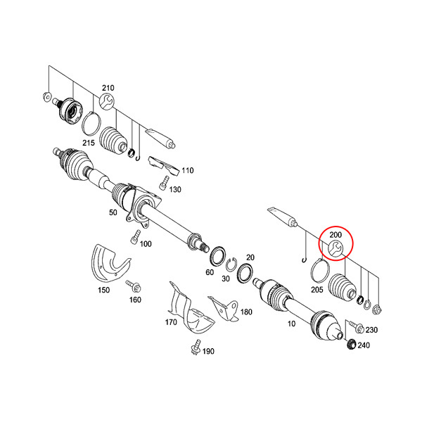 febi bilstein製 ベンツ W169 A170 A180 A200 TURBO ドライブシャフトブーツ インナー 片側 86.5mm ...