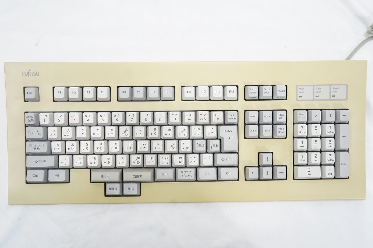 15 FUJITSU/富士通 親指シフトキーボード FMV-KB211 1996年製 パソコン周辺機器 PC周辺機器 2491N1/1b(PS ...