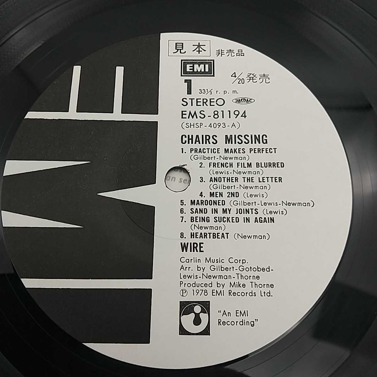 帯付 プロモ ワイヤー 消えた椅子 レコード LP EMS-81194 WIRE CHAIRS MISSING 見本盤(W)｜売買されたオークション情報、yahooの商品情報をアーカイブ公開 ...