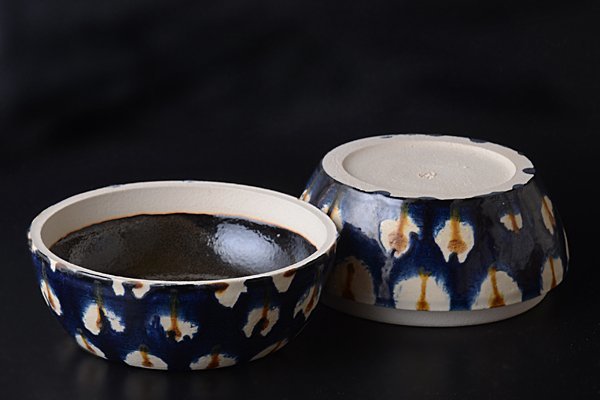 t-t1064 良 三彩釉喰籠 検 茶道具 茶の湯 古美術 伝統工芸 菓子器人間国宝現代作家民藝現代アートインテリアContemporary ...