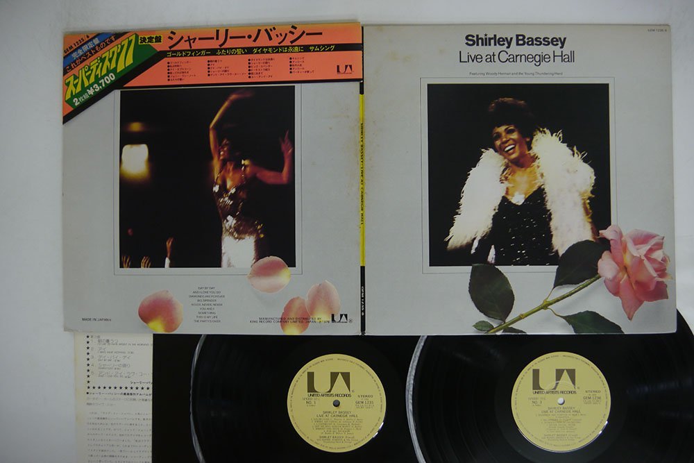 国内盤 被せ帯 SHIRLEY BASSEY/LIVE AT CARNEGIE HALL/UNITED ARTISTS GEM-1235 6 ...