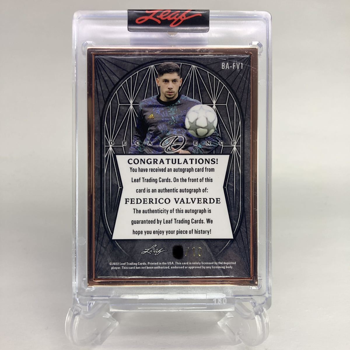 1円スタート 限定10枚 直筆サイン フェデリコ バルベルデ Federico Valverde 2022 Leaf Decadence ...