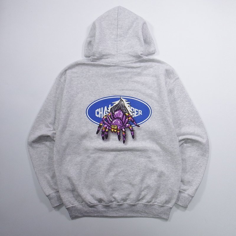 CHALLENGER LOGO SPIDER HOODIE GREY M チャレンジャー ロゴ スパイダー パーカー グレー(Mサイズ)｜売買 ...
