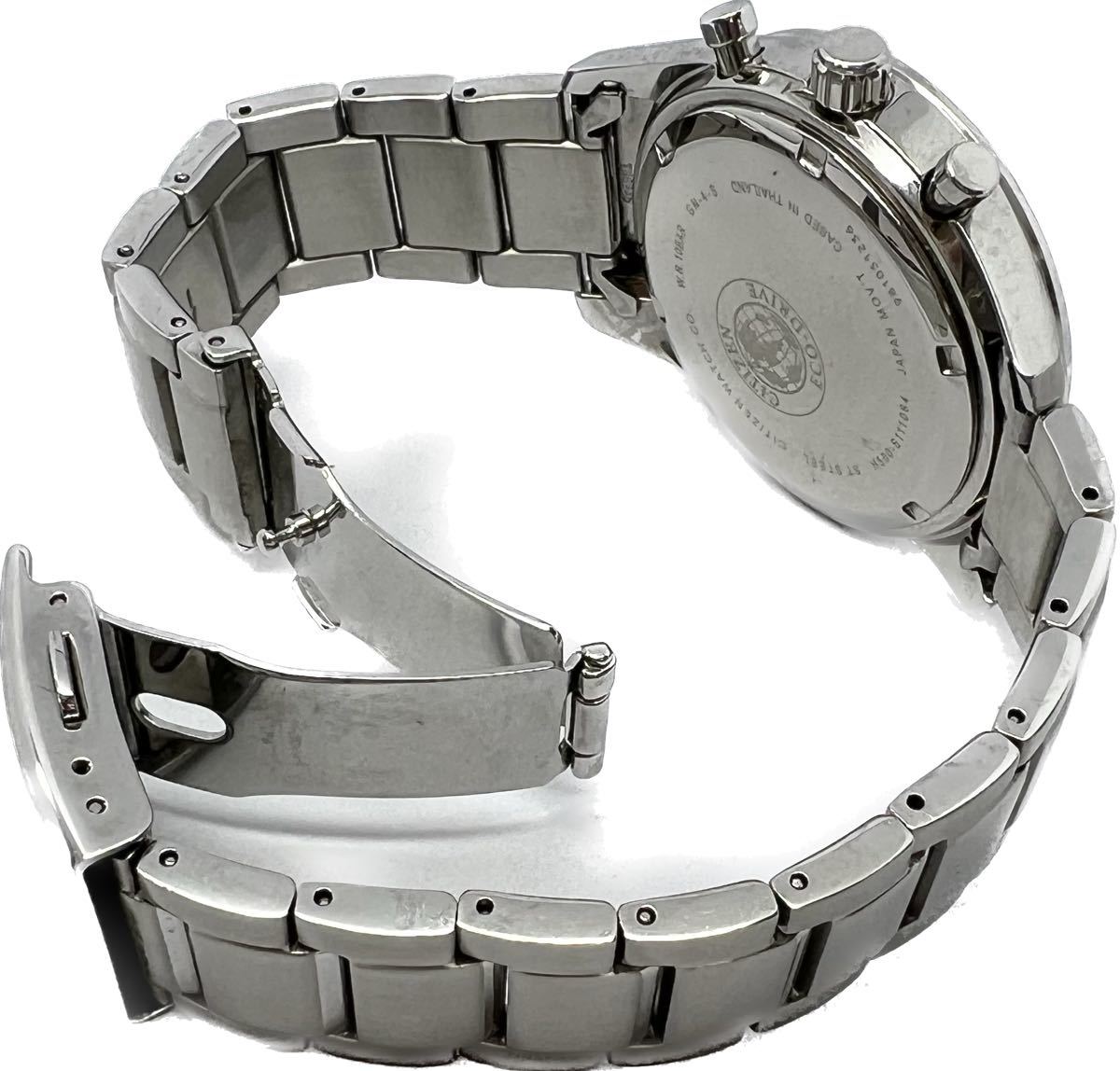 1円〜 H シチズン エコドライブ H500-S111064 メンズ ソーラー デイト クロノグラフ 付属 保証書 取説 コマ 他 時計 ...