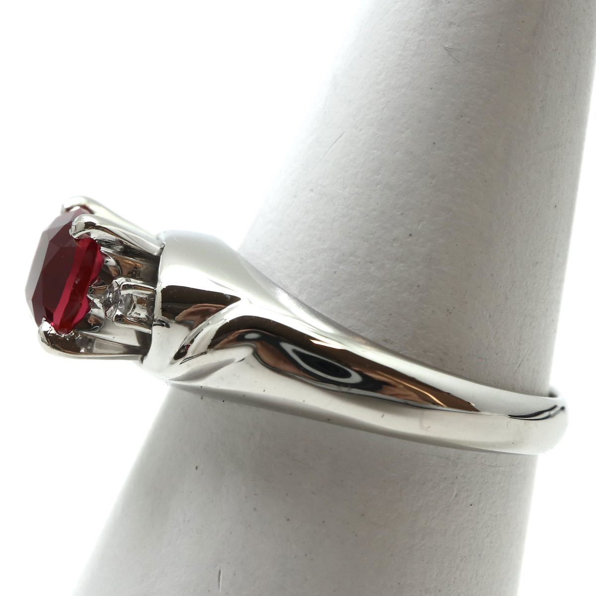 Crescent Vert クレサンベール Pt900 ルビー/天然ダイヤモンドリング 6.8g 14号 1.45ct 0.04ct ruby diamond ring 指輪 EC2m(ルビー ...