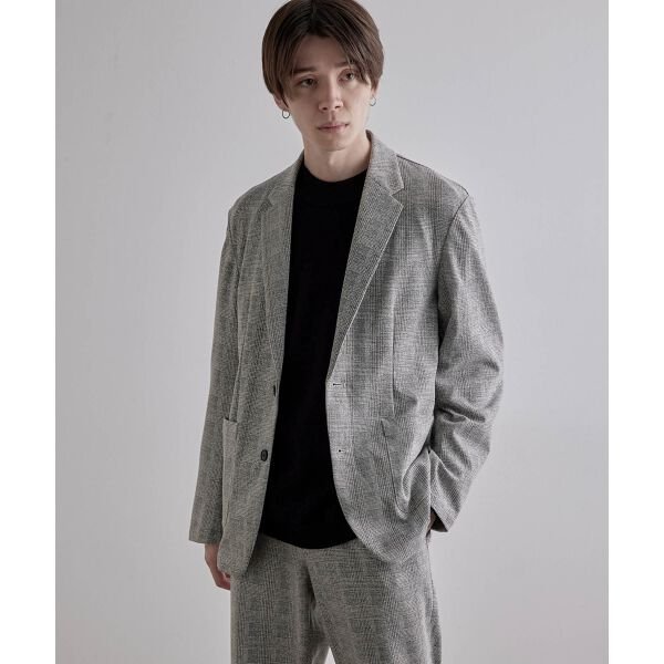 JK154 JUN Red ジュンレッド 春物 ジャージー伸縮 ポンチ テーラードジャケット LL オンオフ兼用 アダムエロペ 系列 グレン ...